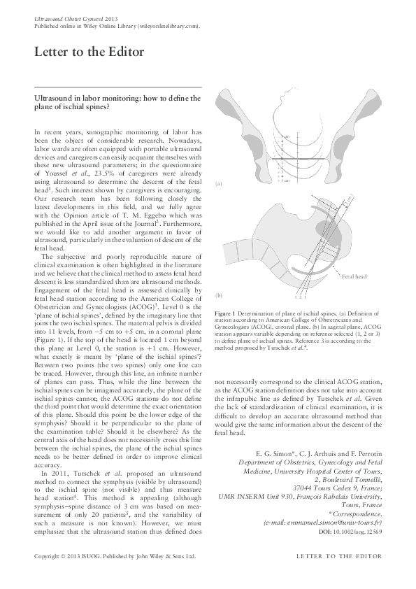 (PDF) Ultrasound in labor monitoring: how to define the plane of ...