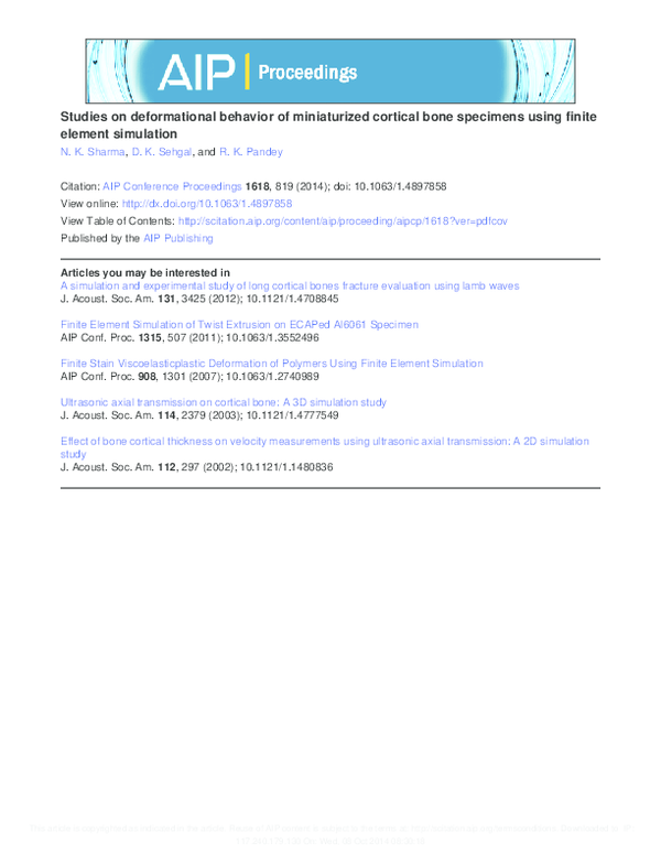 (PDF) Studies on deformational behavior of miniaturized cortical bone ...