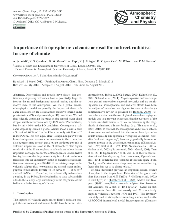 (PDF) Importance of tropospheric volcanic aerosol for indirect ...