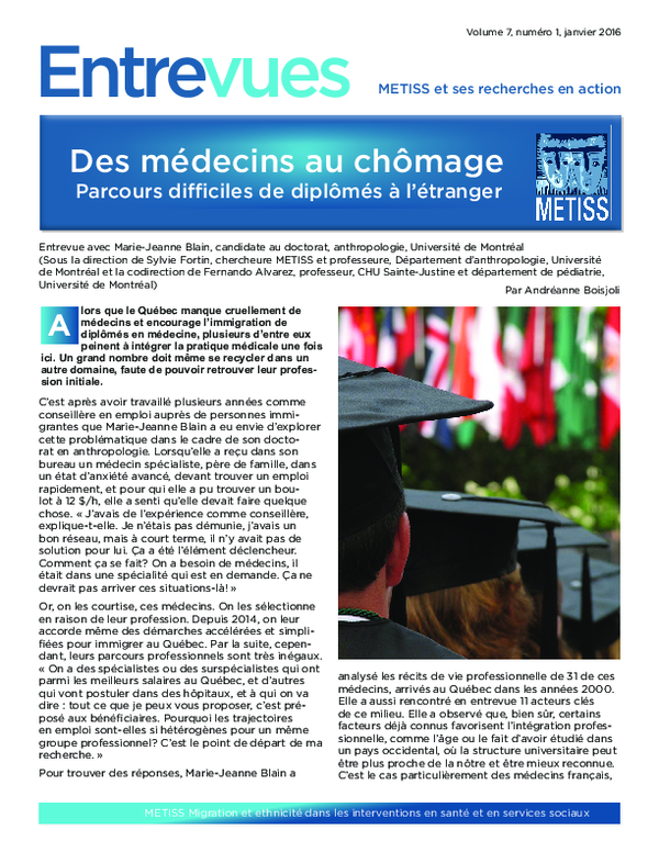 (PDF) Des médecins au chômage. Parcours difficiles de diplômés à l ...