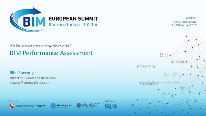 (PDF) BIM Performance Assessment - Presentation Slides, Barcelona 2016