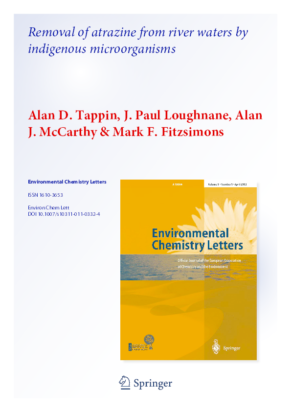(PDF) Removal of atrazine from river waters by indigenous microorganisms