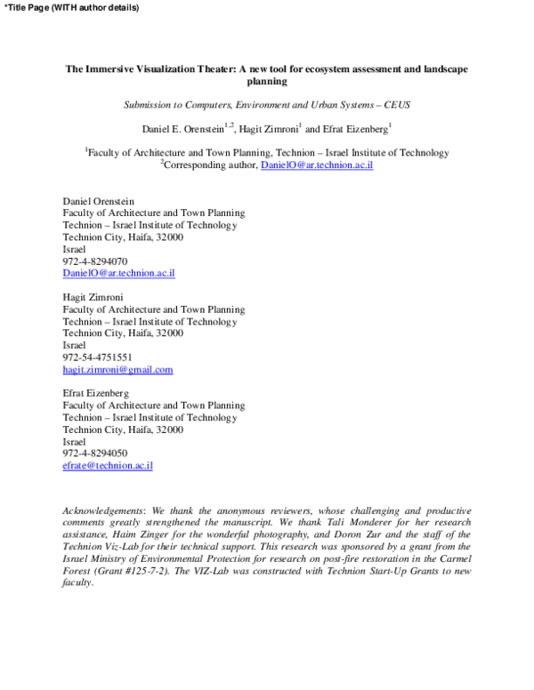 (PDF) The immersive visualization theater: A new tool for ecosystem ...