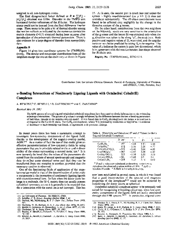 (PDF) pi.-Bonding interactions of nonlinearly ligating ligands with ...