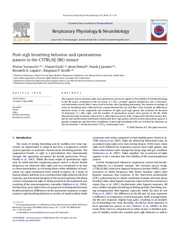 (PDF) Post-sigh breathing behavior and spontaneous pauses in the C57BL ...