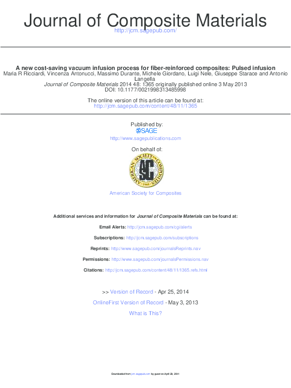 (PDF) A new cost-saving vacuum infusion process for fiber-reinforced ...
