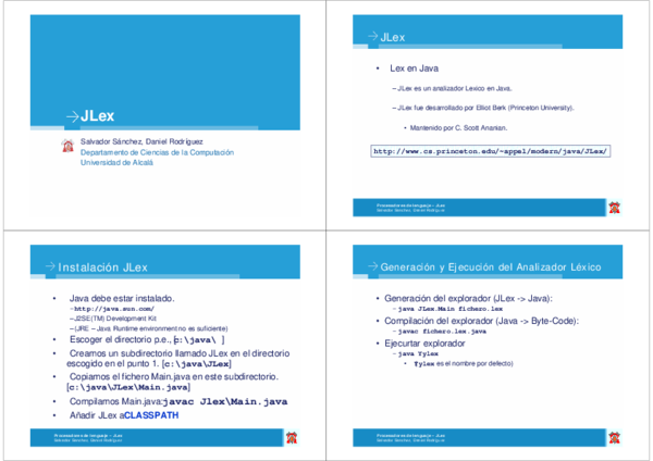 (PDF) Procesadores de lenguaje – JLex
