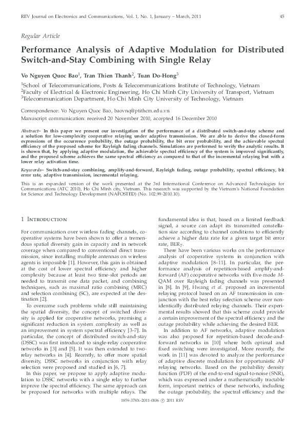Pdf Performance Analysis Of Adaptive Modulation For Precoded Mimo