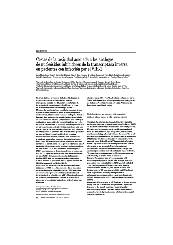 (PDF) Costes de la toxicidad asociada a los análogos de nucleósidos ...