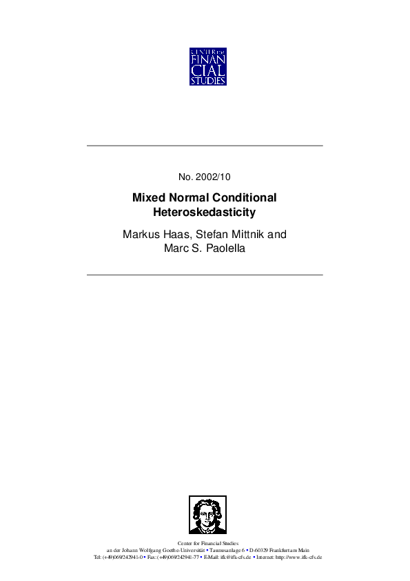 (PDF) Mixed Normal Conditional Heteroskedasticity