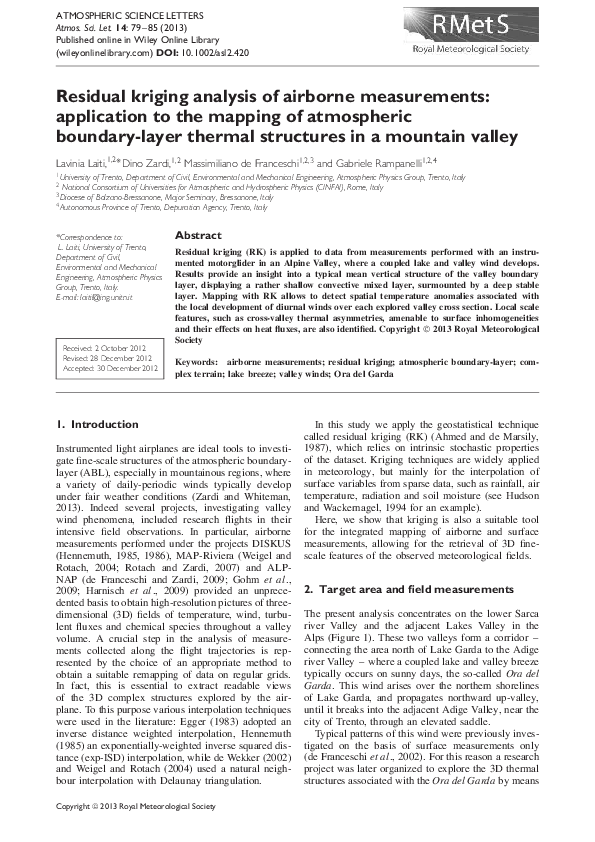 (PDF) Residual kriging analysis of airborne measurements: application ...