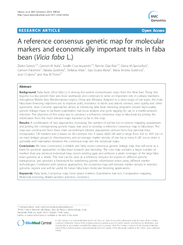 (PDF) A reference consensus genetic map for molecular markers and economically important traits ...