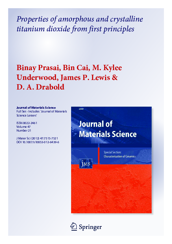 (PDF) Properties of amorphous and crystalline titanium dioxide from ...