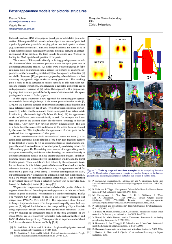 (PDF) Better appearance models for pictorial structures