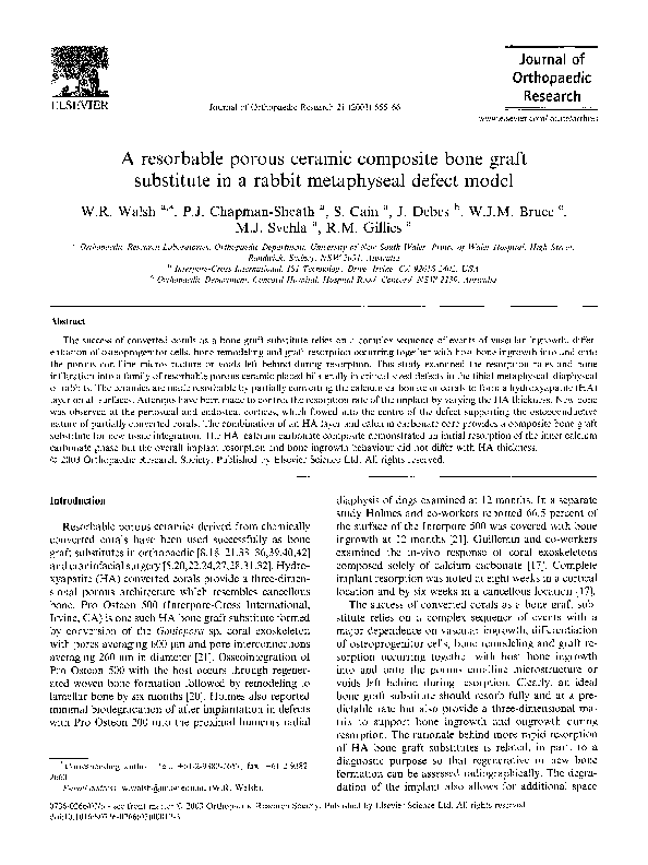 (PDF) Resorbable Ceramic Composite for Bone Grafting