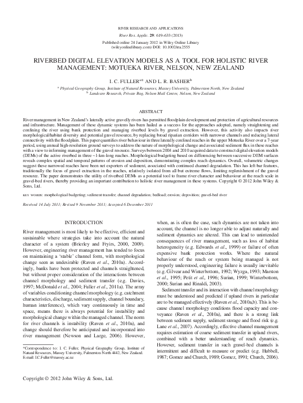 (PDF) Riverbed Digital Elevation Models as a Tool for Holistic River ...