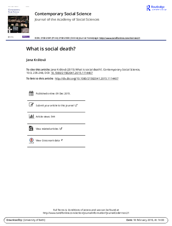 (PDF) What is social death?