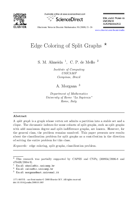 (PDF) Edge Coloring of Split Graphs