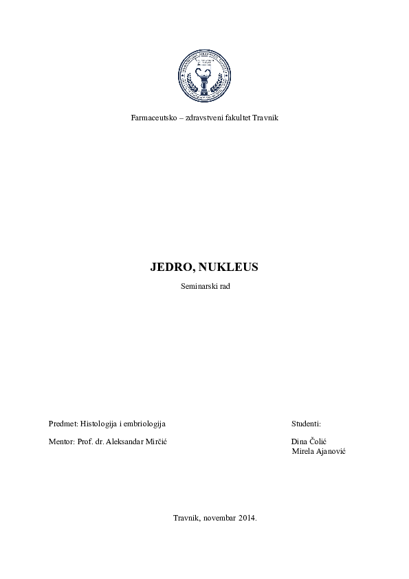 (DOC) Jedro - nucleus - Dina Colic