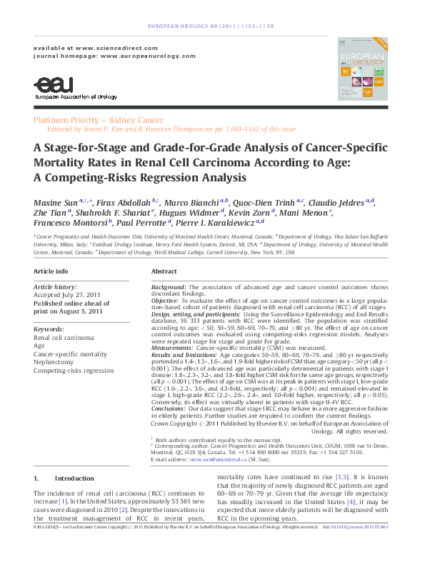(PDF) A Stage-for-Stage and Grade-for-Grade Analysis of Cancer-Specific ...