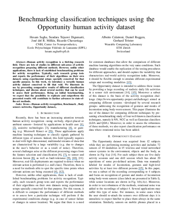 (PDF) Benchmarking classification techniques using the Opportunity ...