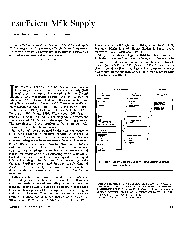 (PDF) Insufficient Milk Supply
