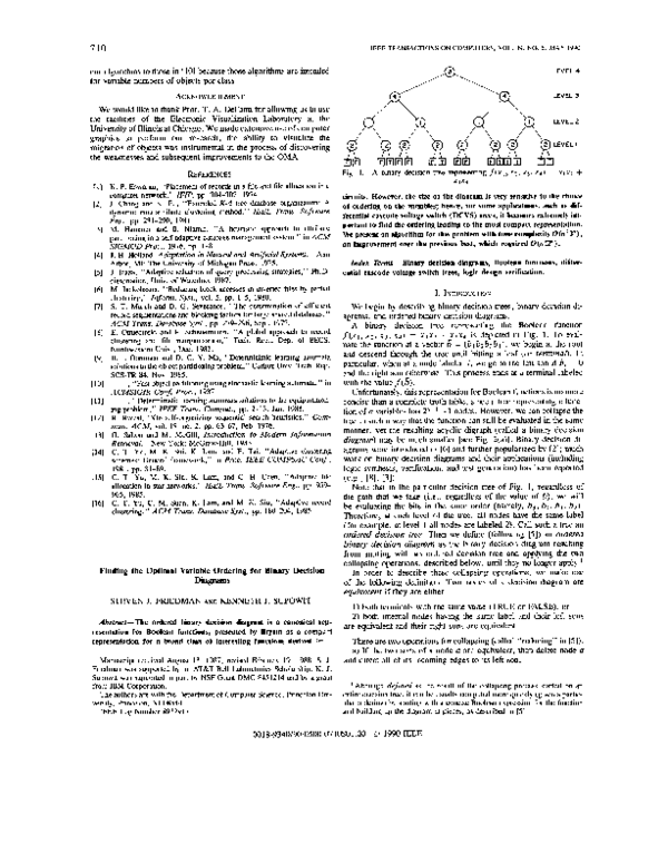 Pdf Finding The Optimal Variable Ordering For Binary Decision Diagrams