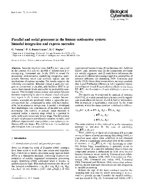 (PDF) Parallel and serial processes in the human oculomotor system ...