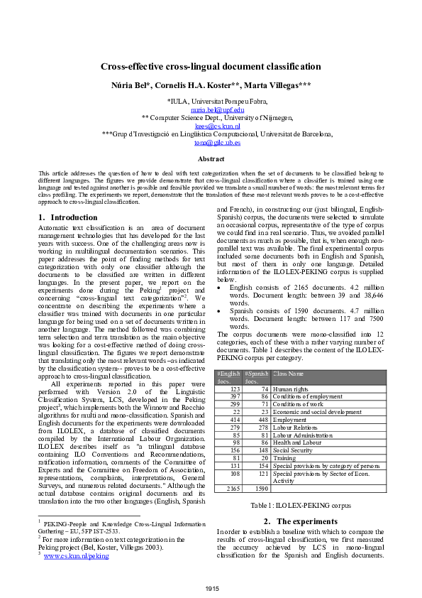 (PDF) Cross-effective cross-lingual document classification