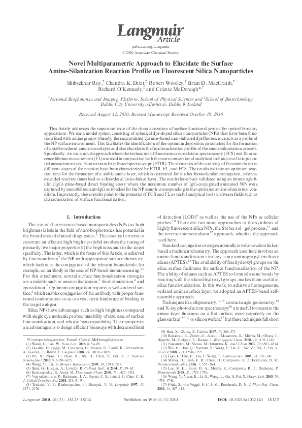 (PDF) Novel Multiparametric Approach to Elucidate the Surface Amine ...