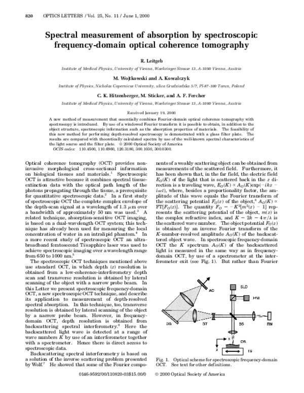 (PDF) Spectral measurement of absorption by spectroscopic frequency ...