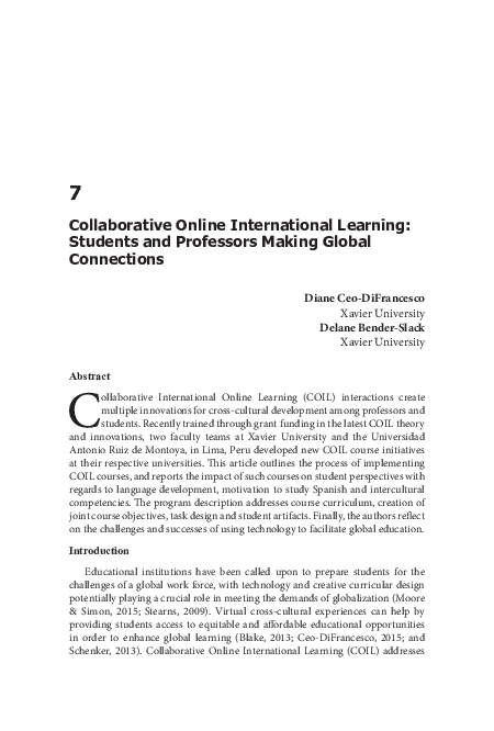 Collaborative Online International Learning: Students and Professors ...