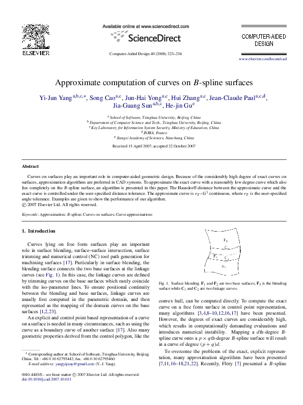 (PDF) Approximate computation of curves on B-spline surfaces