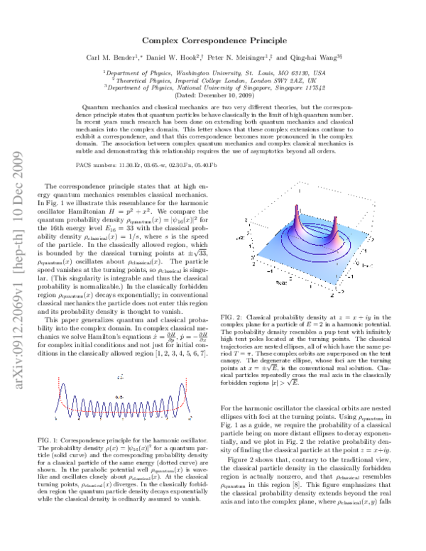 (PDF) Complex Correspondence Principle