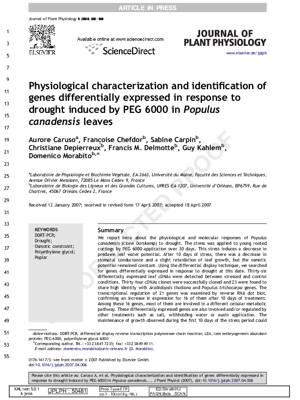 (PDF) Physiological characterization and identification of genes ...