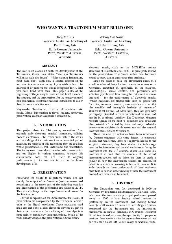 WHO WANTS A TRAUTONIUM MUST BUILD ONE