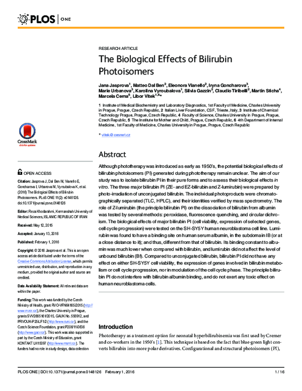 The Biological Effects of Bilirubin Photoisomers