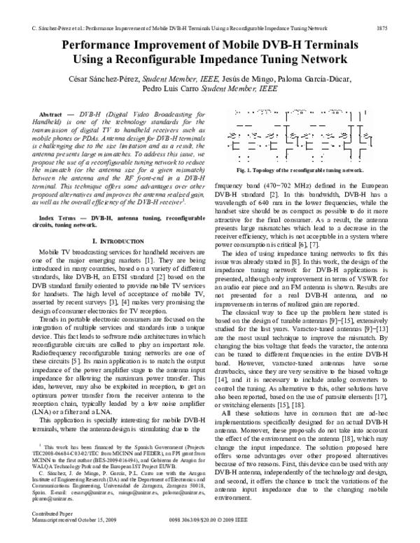 (PDF) Performance improvement of mobile DVB-H terminals using a ...