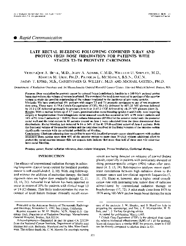 (PDF) Late rectal bleeding following combined x-ray and proton high ...