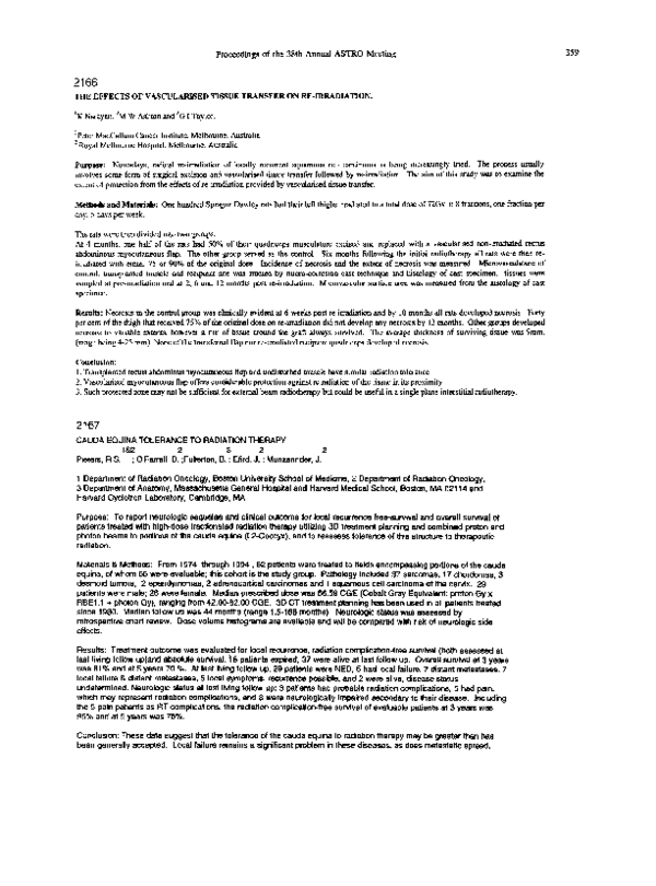 (PDF) 2167 Cauda equina tolerance to radiation therapy