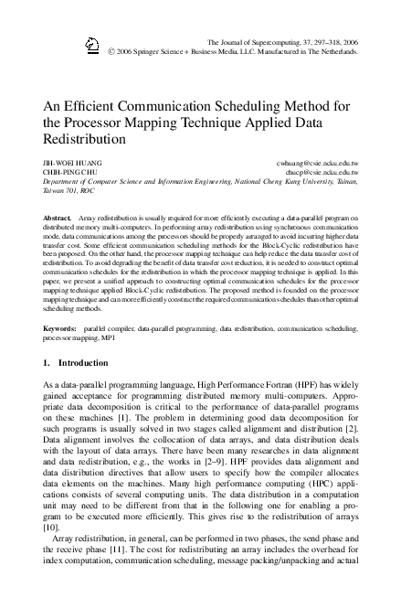 (PDF) An Efficient Communication Scheduling Method for the Processor Mapping Technique Applied ...