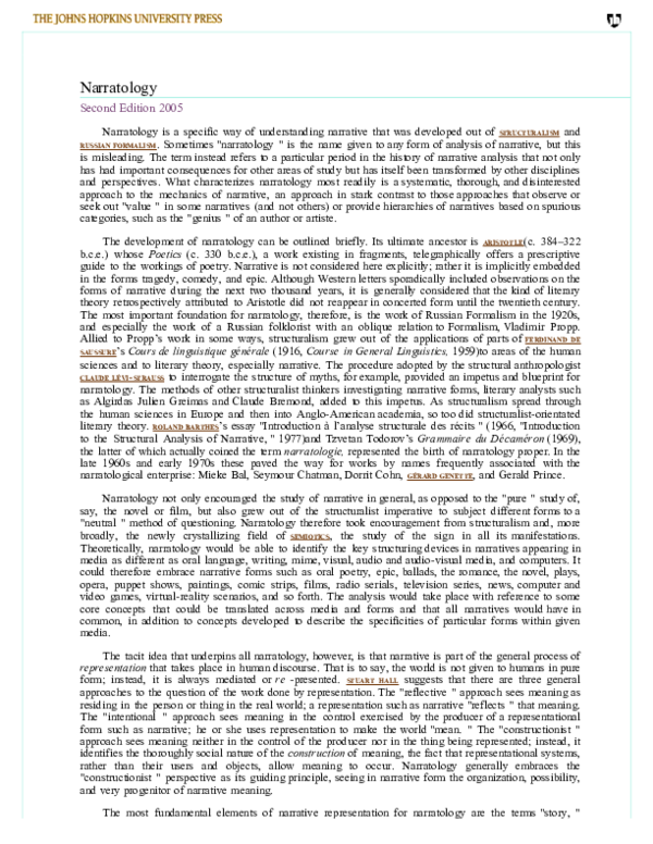 (PDF) Narratology