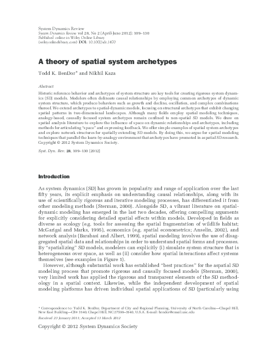 (PDF) A theory of spatial system archetypes