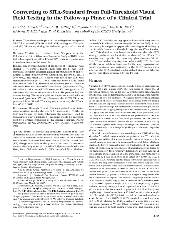 (PDF) Converting to SITA-Standard from Full-Threshold Visual Field ...