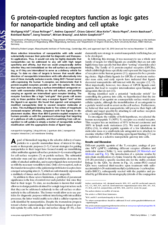 (PDF) G protein-coupled receptors function as logic gates for ...