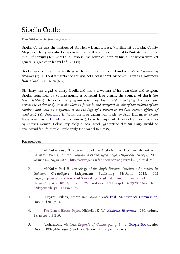 (DOC) Sibella Cottle