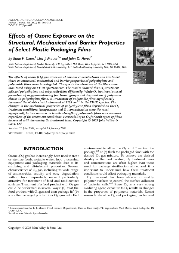 (PDF) Effects of ozone exposure on the structural, mechanical and ...