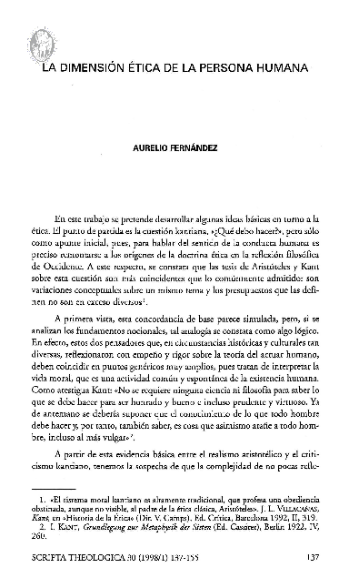 (PDF) LA DIMENSiÓN ÉTICA DE LA PERSONA HUMANA