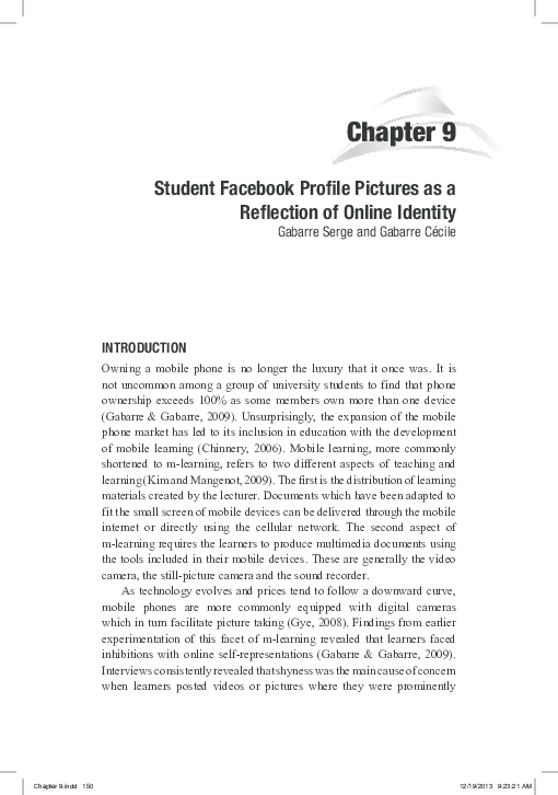 (PDF) Student Facebook profile pictures as a reflection of online identity