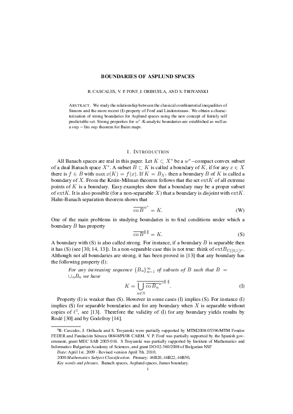 (PDF) Boundaries of Asplund spaces
